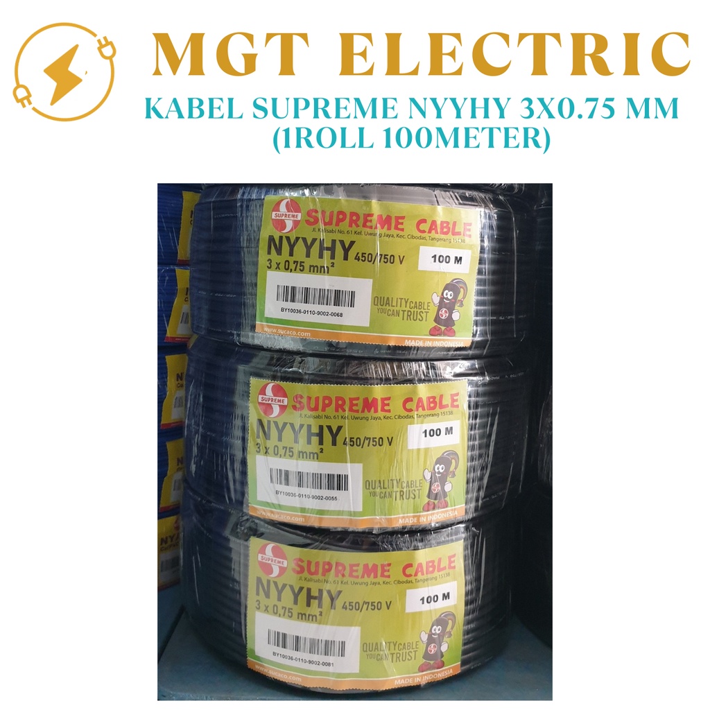 Jual KABEL SUPREME NYYHY 3X0.75 MM (1 ROLL 100 METER) | Shopee Indonesia