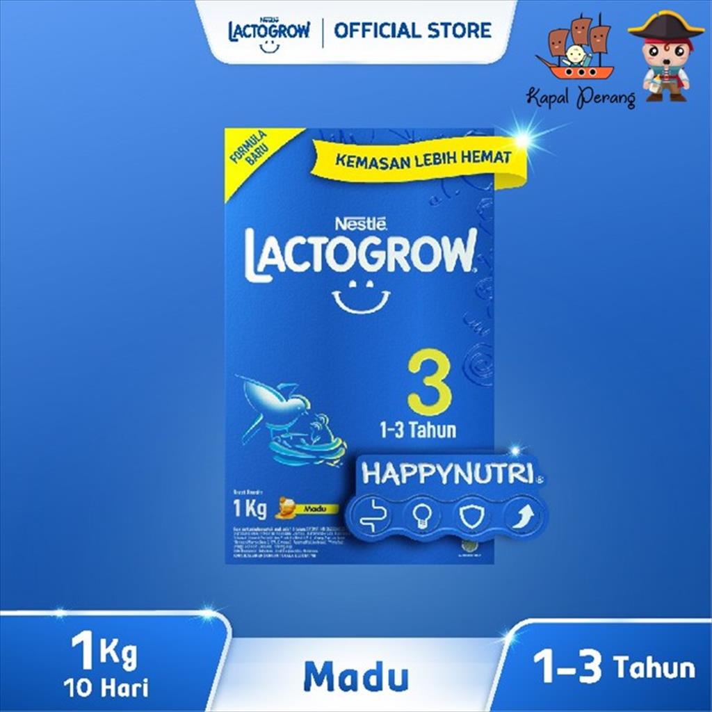 Jual Nestlé LACTOGROW 3 Happynutri Madu 1-3 Tahun Box 1Kg | Shopee ...