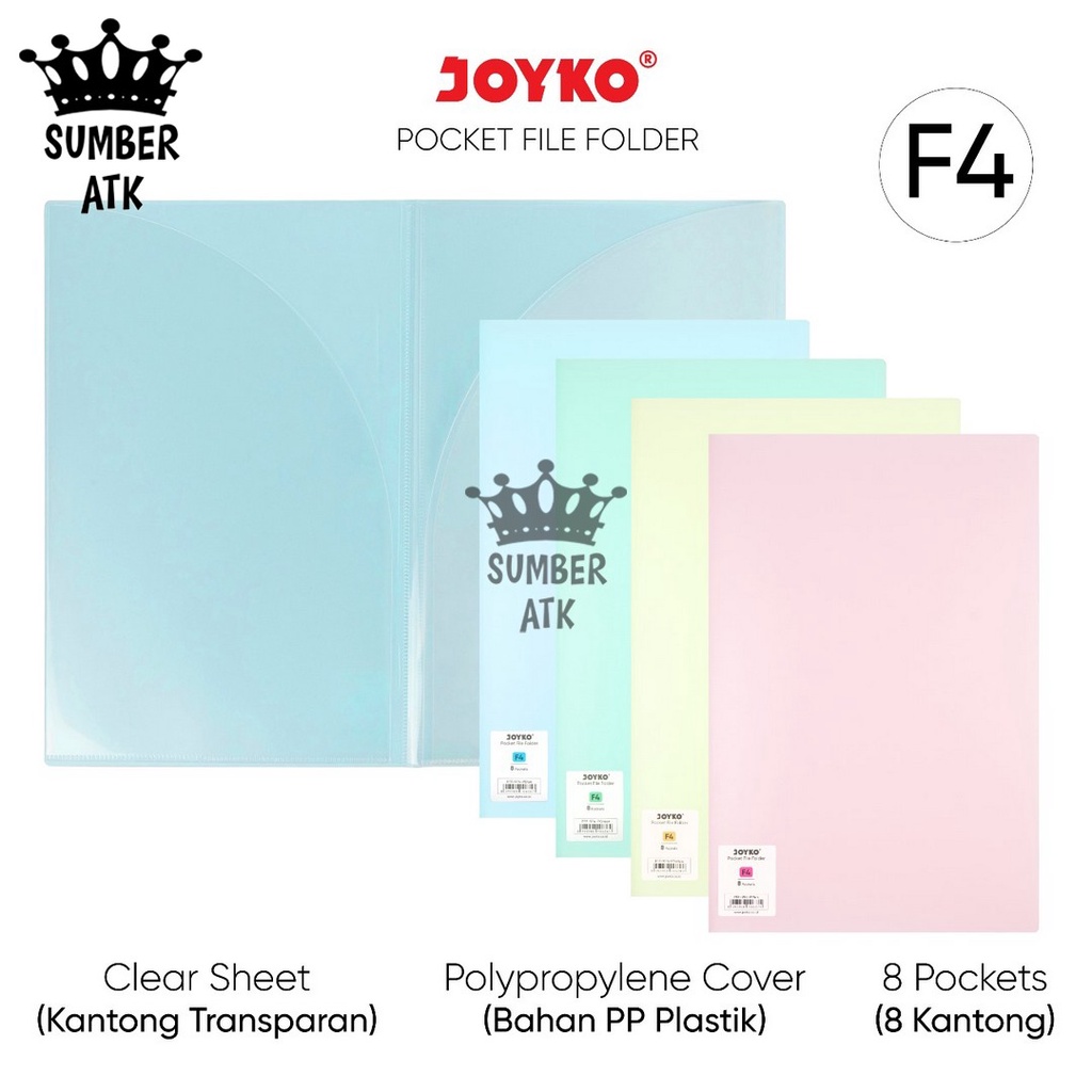 Jual Pocket File Folder Map File Saku Joyko PFF-9F4 Pastel Color ...
