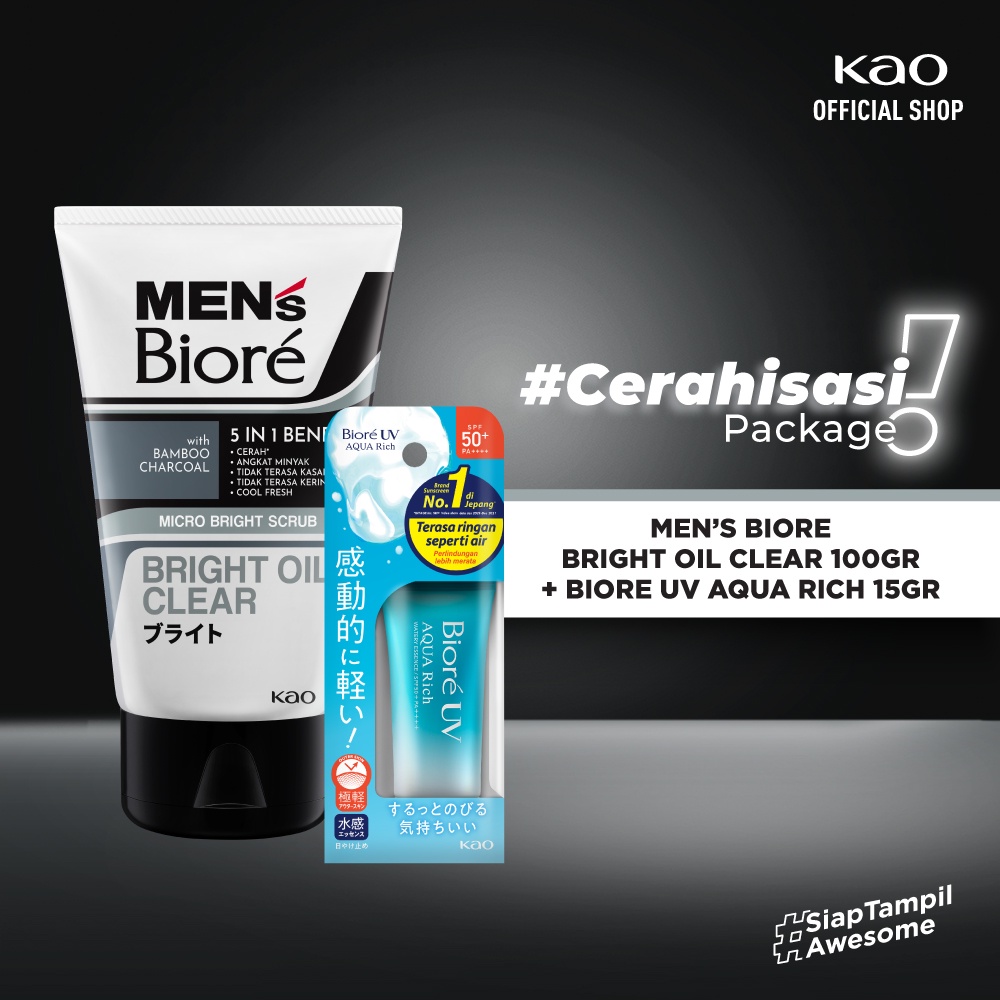 Jual [Double Protection Kit] Men's Biore Sabun Wajah Pria Bright Oil ...