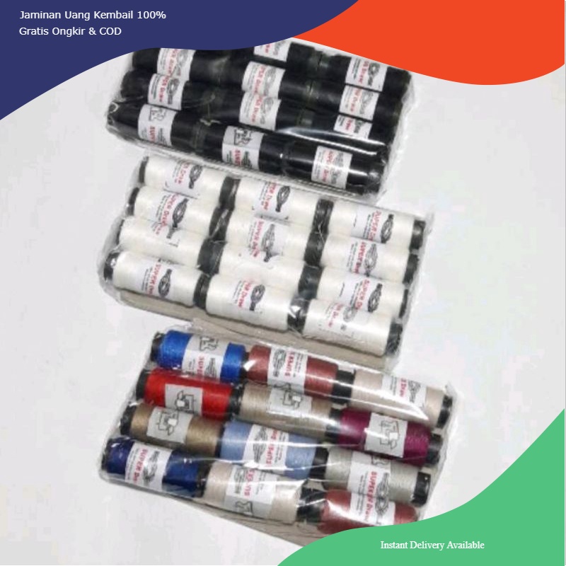 Jual (12pcs) Benang Jahit Warna / Benang Jahit Hitam / Benang Jahit ...