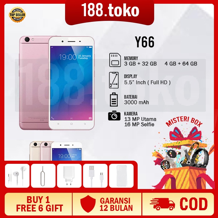 Jual HP Smartphone Y66 RAM 4+64GB 4GLTE dual sim | Shopee Indonesia
