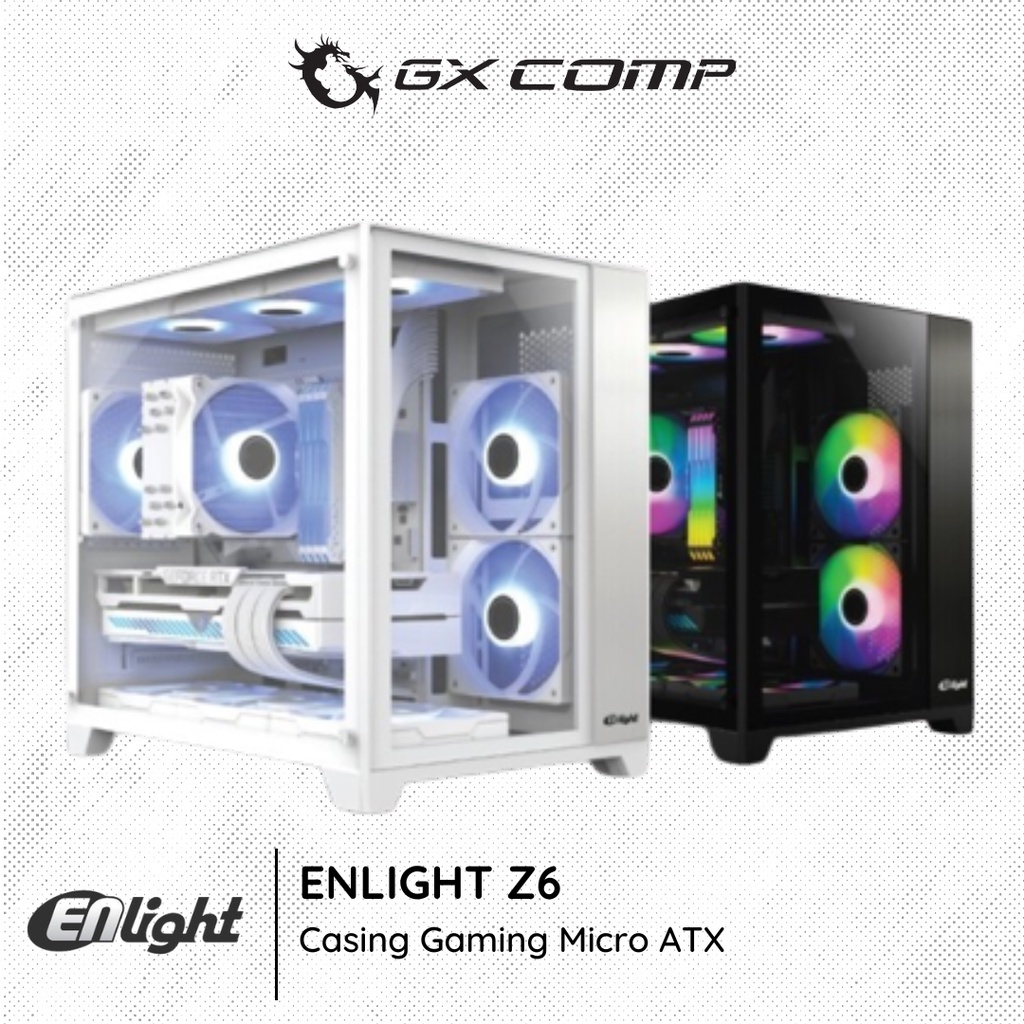 Jual Casing Enlight Z6 - M-ATX Gaming Case Tempered Glass Pane | Free 3 ...