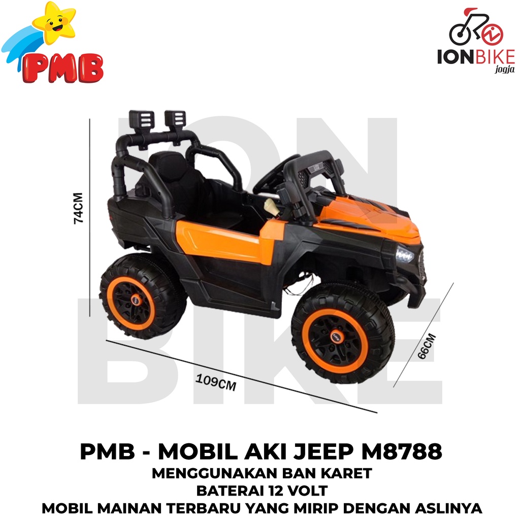 Jual Mobil Aki Anak Jeep PMB M8788 8788 Ban Karet Mainan Mobilan Accu ...