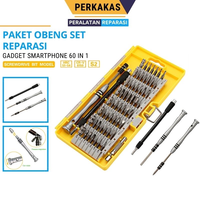 Jual Paket Alat Servis Elektronik Reparasi Perbaikan 60-in-1 untuk ...