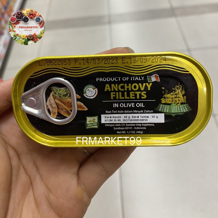 Jual Anchovy Fillet In Olive Oil | Ikan Teri Asin Dalam Minyak Zaitun 48 gr | Shopee Indonesia