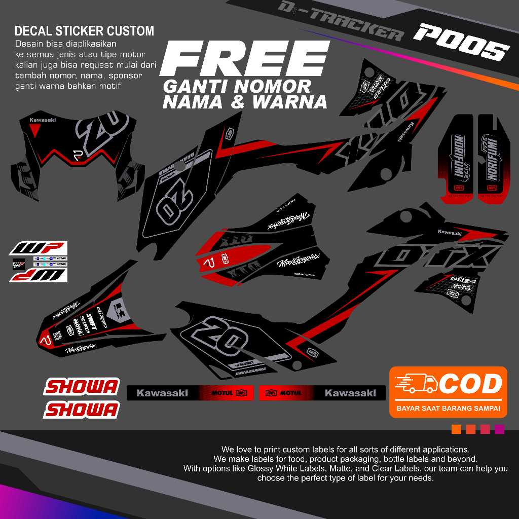 Jual Decal Dtracker Decal D-tracker Striping Decal KLX BF Decal Gordon ...