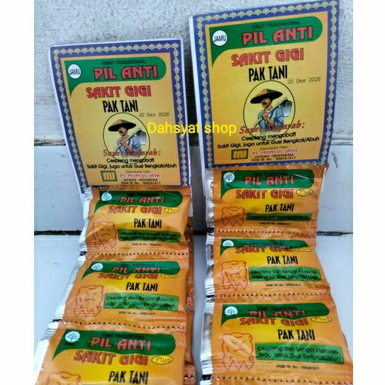 Jual COD Obat Sakit Gigi Pil Anti Sakit Gigi Pak Tani Manjur isi 12 ...
