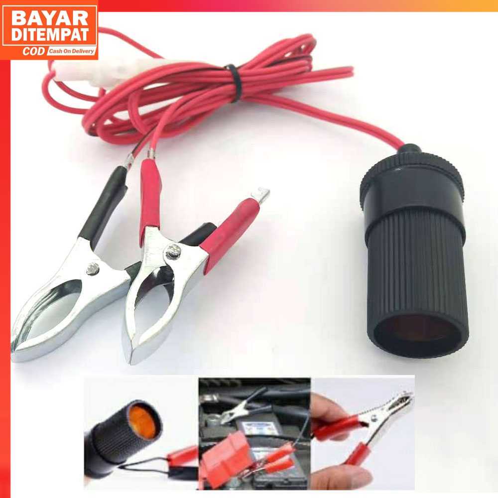 Jual ( 100% ORI ) HYK DIY Terminal Clip-on Aki Mobil Cigarette Plug 12V ...