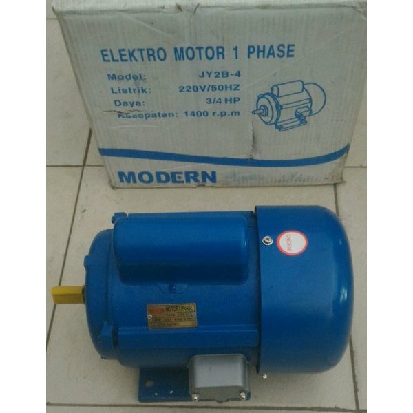 Jual MODERN ELEKTRO MOTOR 3/4 HP DINAMO PENGGERAK 1 Phase 1400 Rpm | Shopee Indonesia