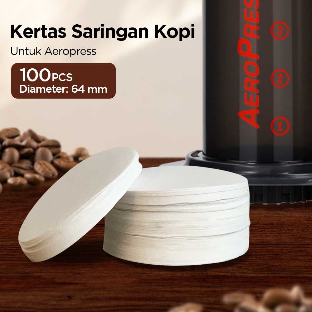 Jual Arshen Kertas Saringan Kopi Coffee Filter Paper Aeropress 100 PCS ...