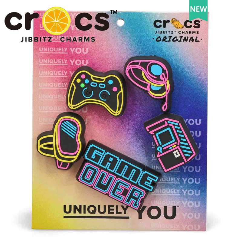 Jual jibbitz crocs set LIGHTS UP NEON GAMER 5 PACK Shoes buckle belt ...