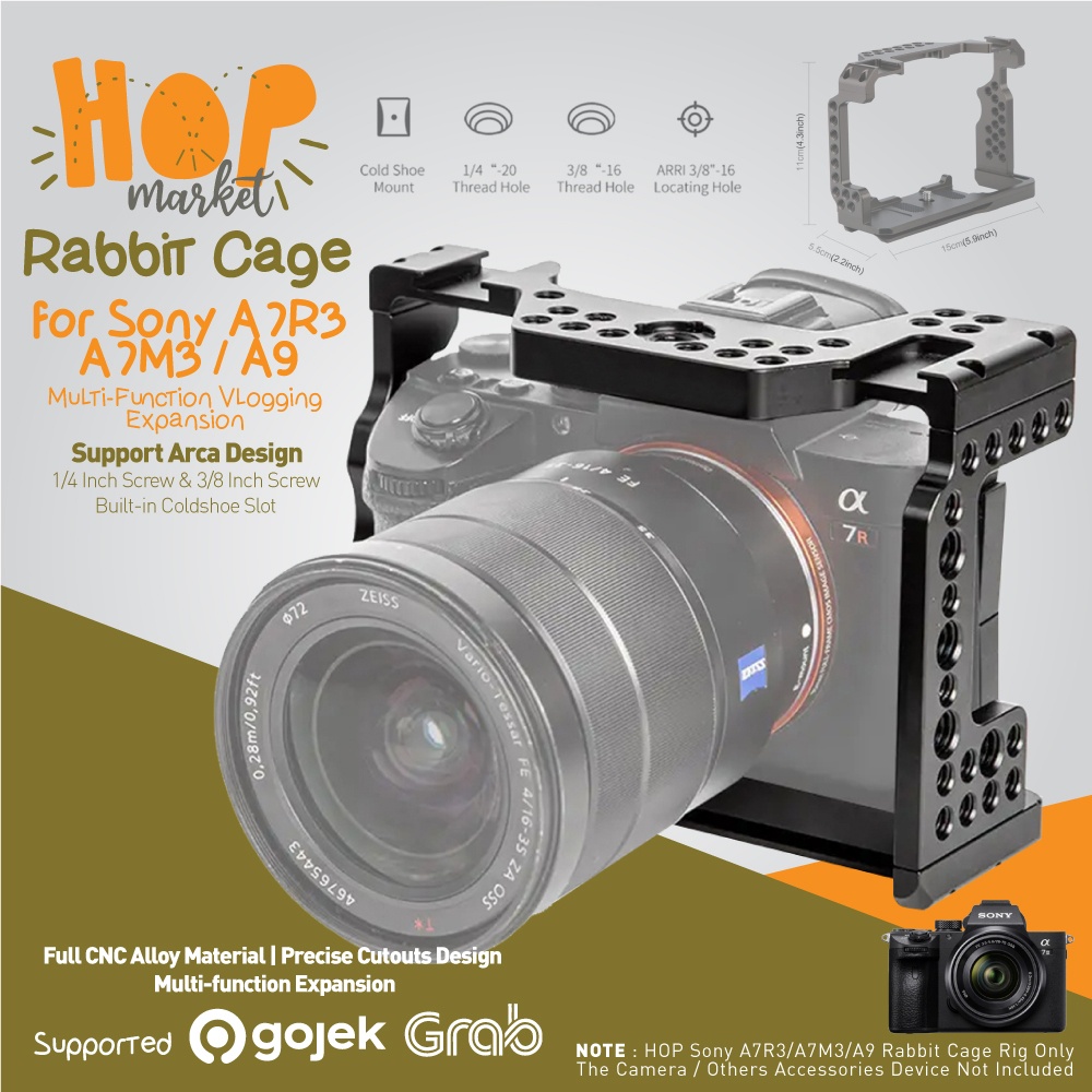 Jual HOP GRC-A7M3 Cage Rig for Sony A7R3 A7M3 A9 A7iii Plate CNC ...