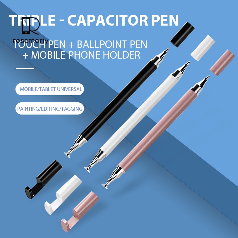 Jual Stylus Pen 2in1 Universal Microfiber Head Touch Drawing Pen - Rose ...