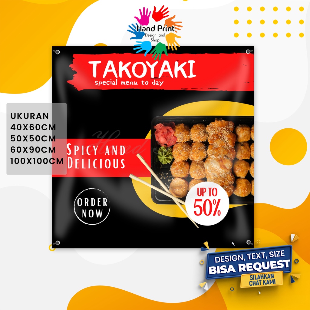 Jual Cetak Spanduk Banner Jualan Takoyaki Jajanan Jepang Makanan ...