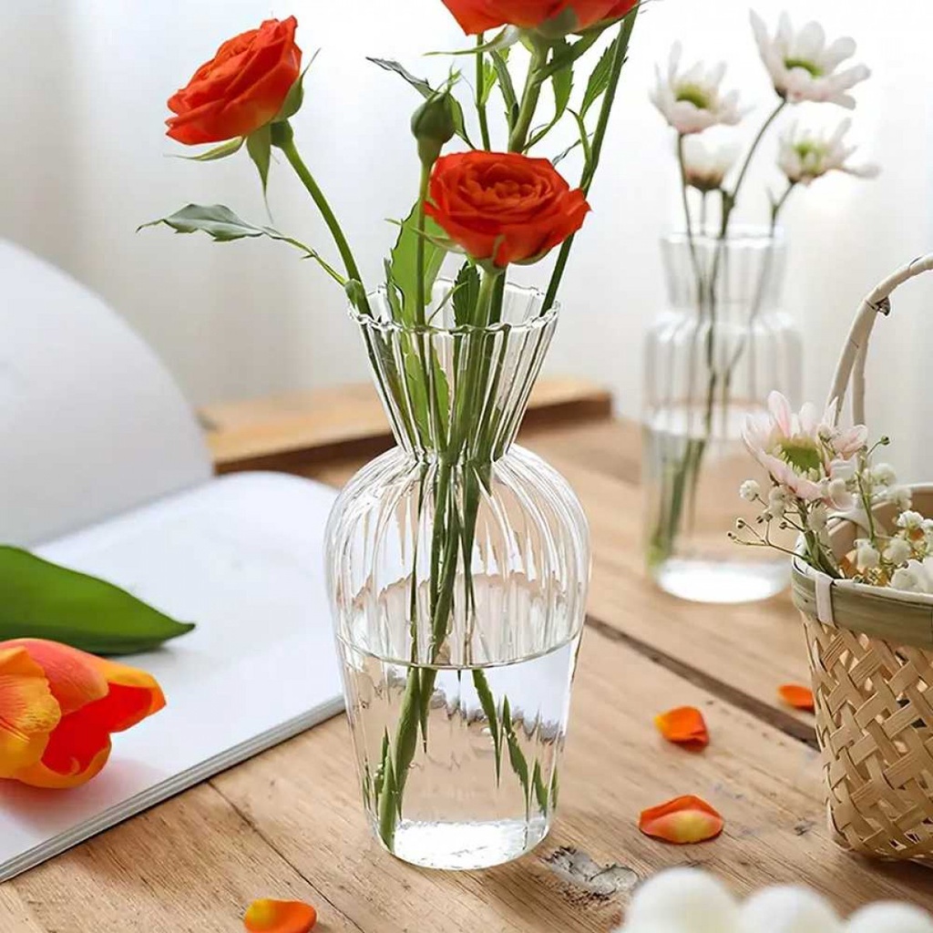 Jual Vas Bunga Kaca Bening Nordic Bottle Vases Flower Pot - MBF-15 ...