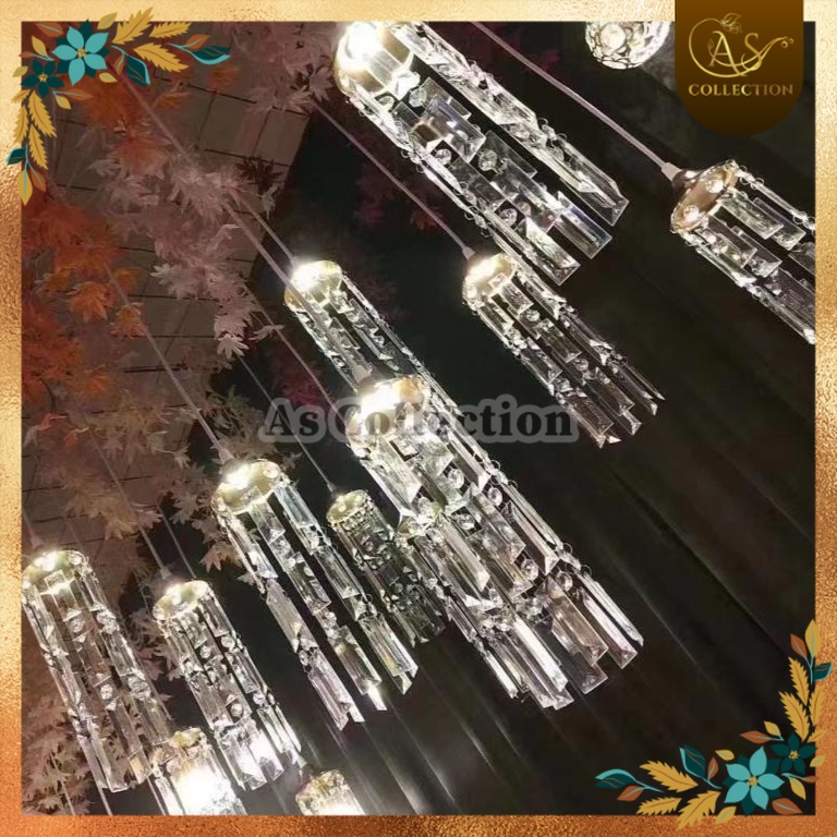 Jual Lampu Rumbai Gantung Akrilik 1 Set Isi 10 Dekor Pelaminan Wedding ...