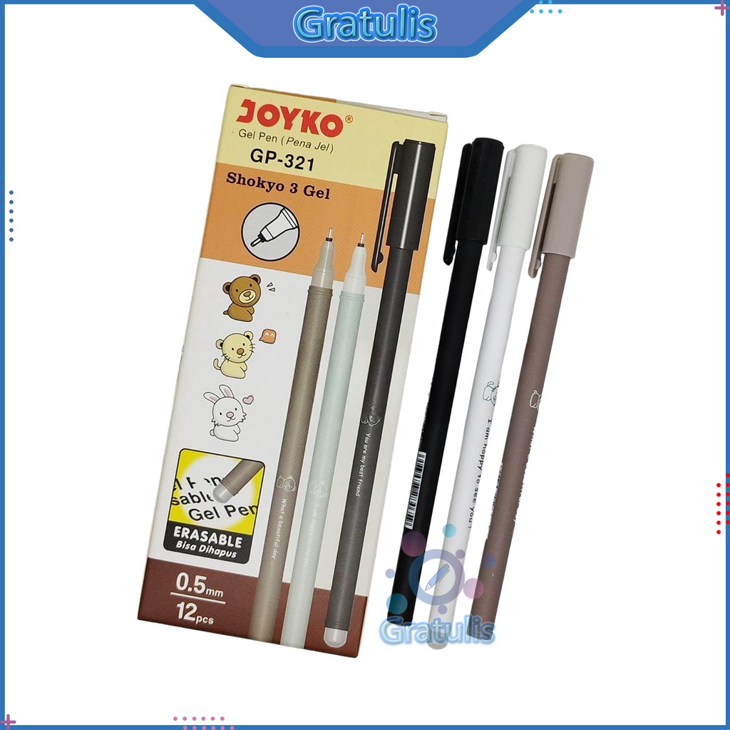 Jual JH508 | ERASABLE GEL PEN SHOKYO 3 JOYKO [GP-321|12 PCS|1 PACK ...