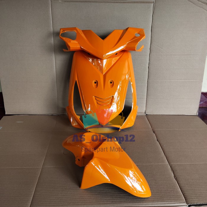 Jual BATOK KEPALA PLUS TAMENG DAN SPAKBOR DEPAN BEAT KARBU ORANGE ...