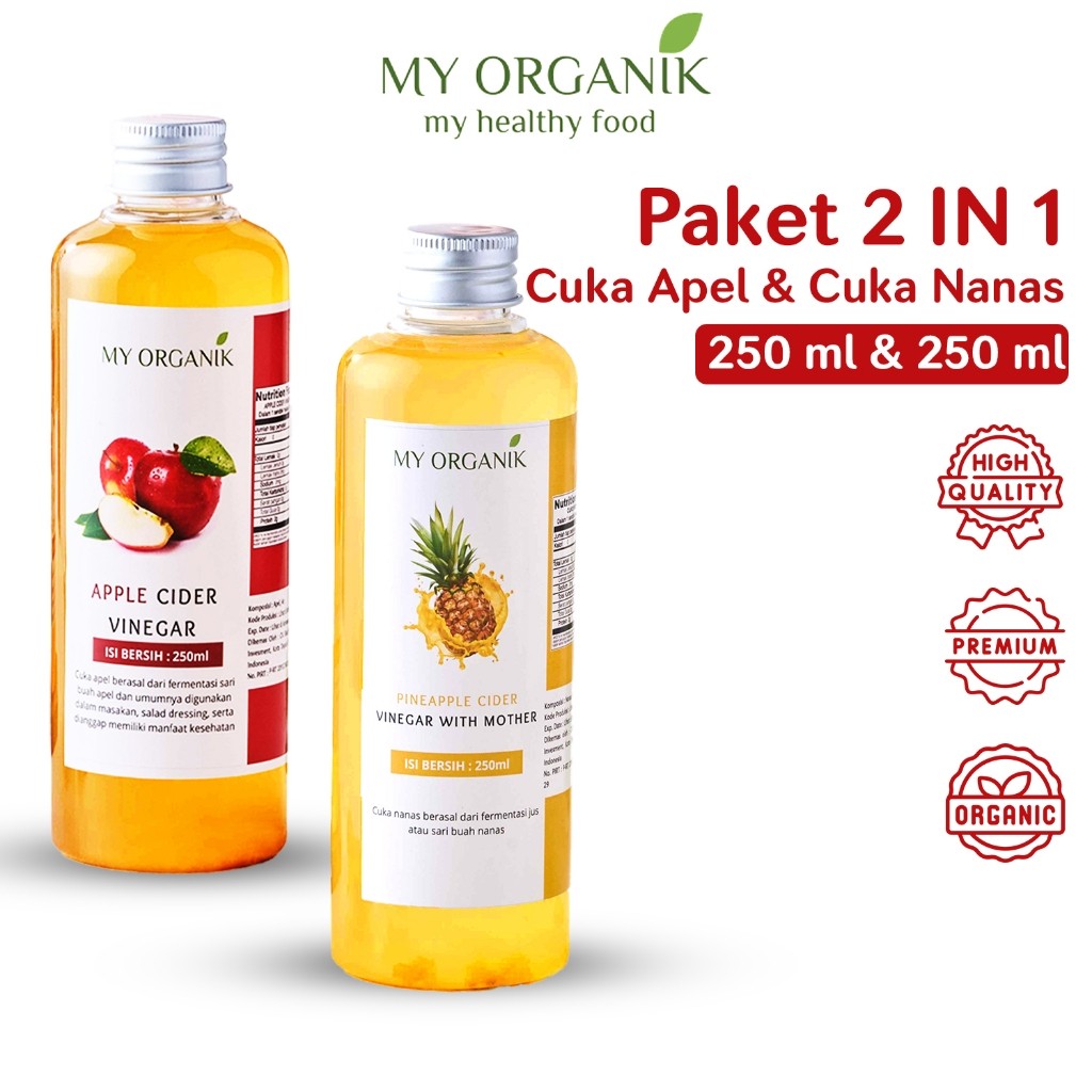Jual My Organik Cuka Apel Original Cuka Nanas Original Paket 2 in 1 ...