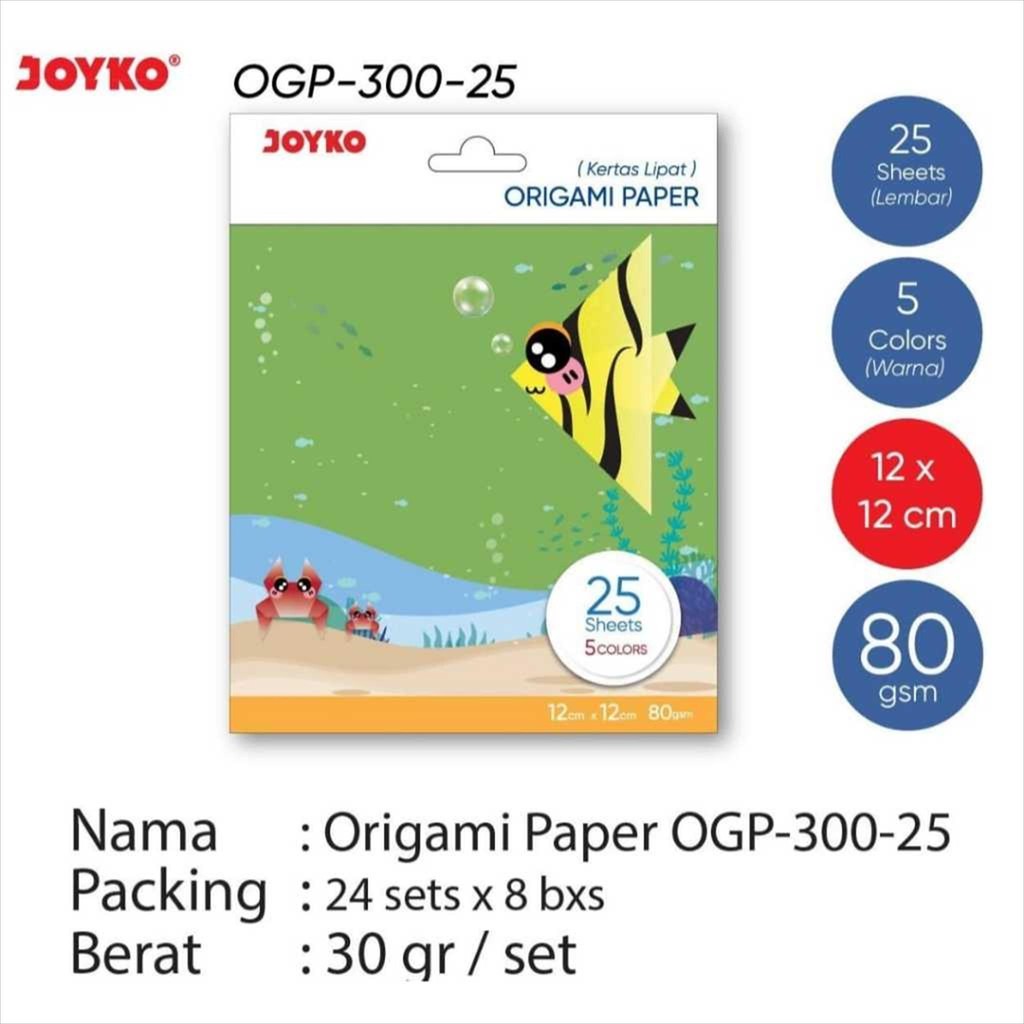 Jual Origami Paper Joyko 12x12 cm OGP-300-25 (25 Sheet) | Shopee Indonesia