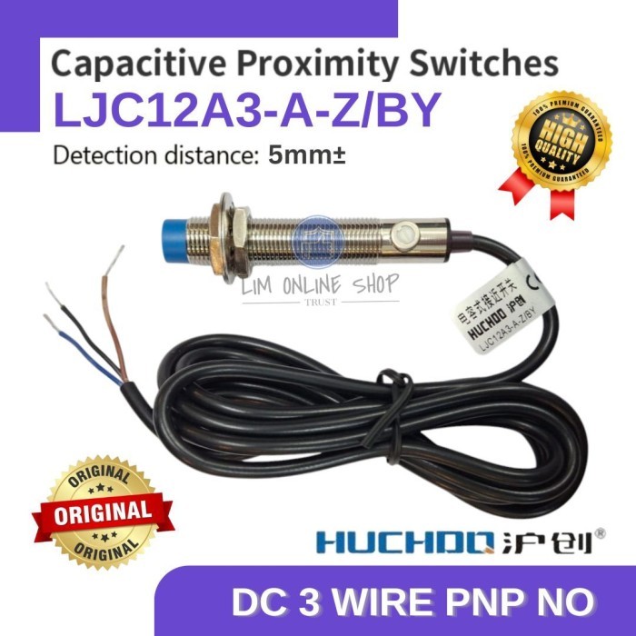 Jual LJC12A3-A-Z/BY SENSOR PROXIMITY KAPASITIF PNP NO NORMALY OPEN DC 6-36V M12 CAPACITIVE ...