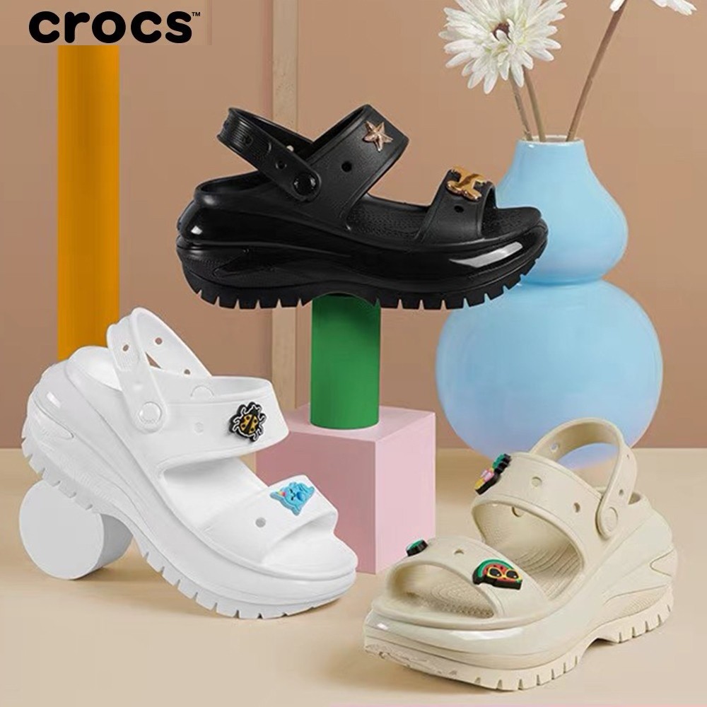 Jual HOT SALE!!!Crocs Sendal Classic Mega Crush Slide Wedges Women ...