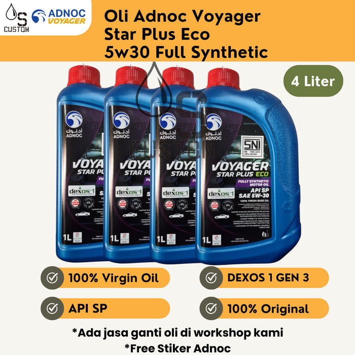 Jual Oli Adnoc Star Plus Eco 5w30 API SP Dexos 1 Gen 3 4L 4 Liter ...