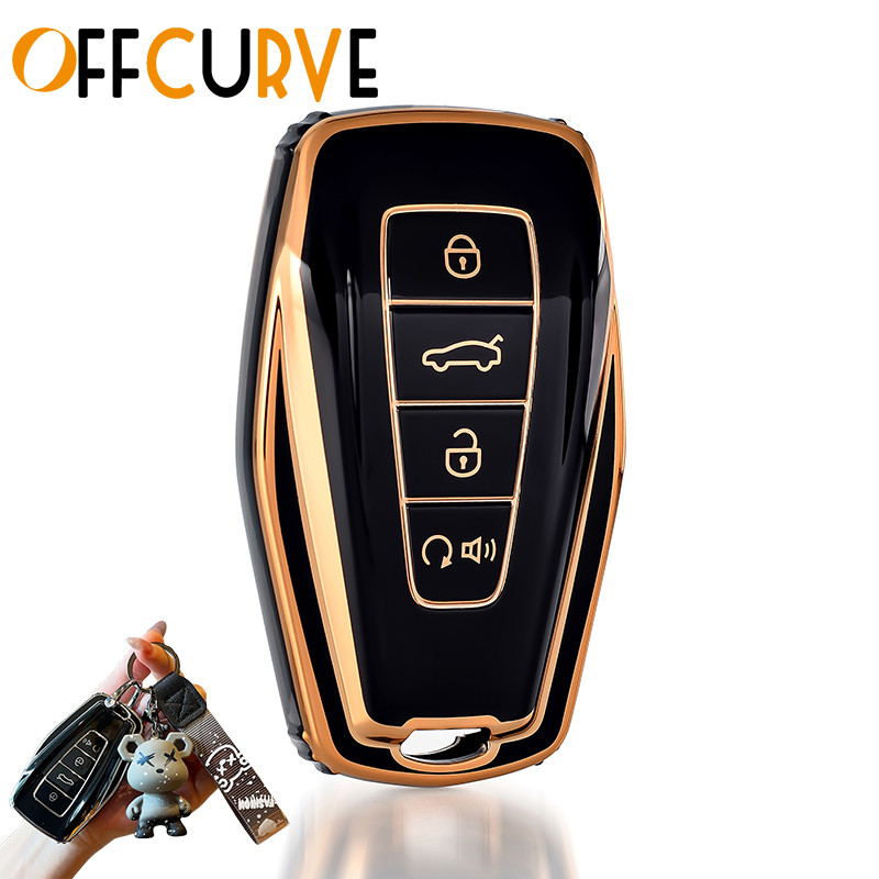 Jual Soft TPU Car Key Case Fob Protector for Geely Coolray X6 X7 EX7 2024 Geometry C Emgrand UV ...