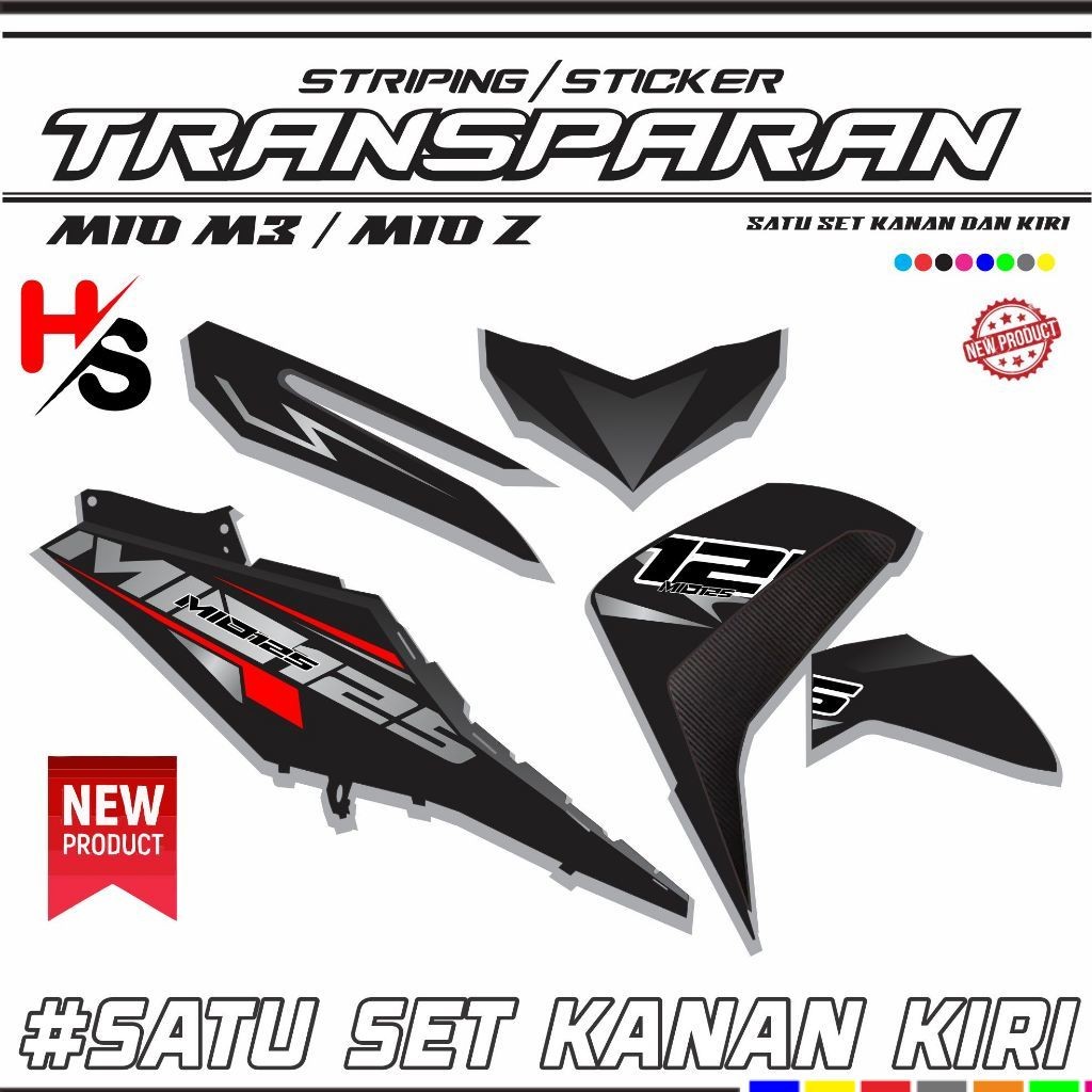 Jual STICKER STRIPING TRANSPARAN MOTOR YAMAHA MIO M3/MIO Z MOTIF ...