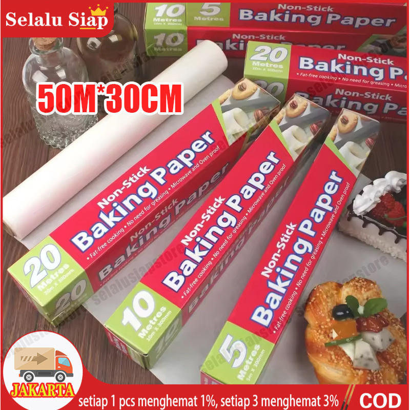 Jual Baking Paper Kertas Alas Roti Kertas Panggang Oil Paper Lebar 50 ...