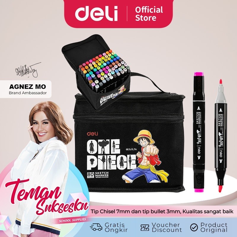 Jual Spidol Deli Sketsa / Sketch Marker Dual Tip - EC180-80 | Shopee ...
