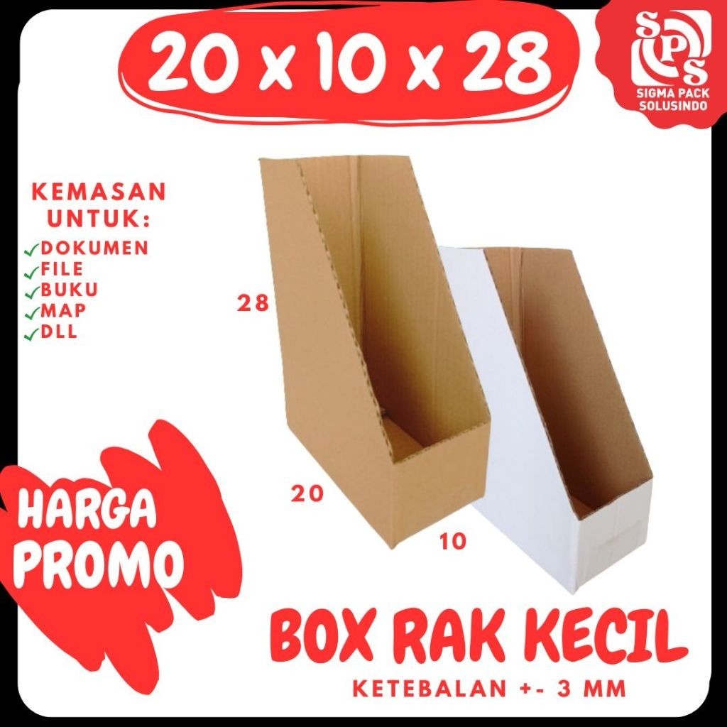 Jual Box Rak Kecil 20x10x28 Box File packing Kardus kotak kemasan ...