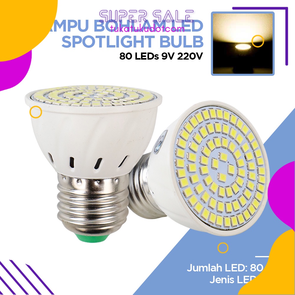 Jual Lampu Bohlam LED terang 2835 SMD 99 Lumens 180 Degree 9W 220V ...
