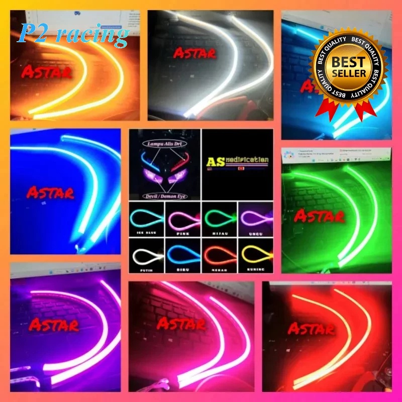 Jual LAMPU ALIS MOTOR MOBIL 30CM 15CM LED DEVIL-DEMON 12V NEON FLEKIBEL ...