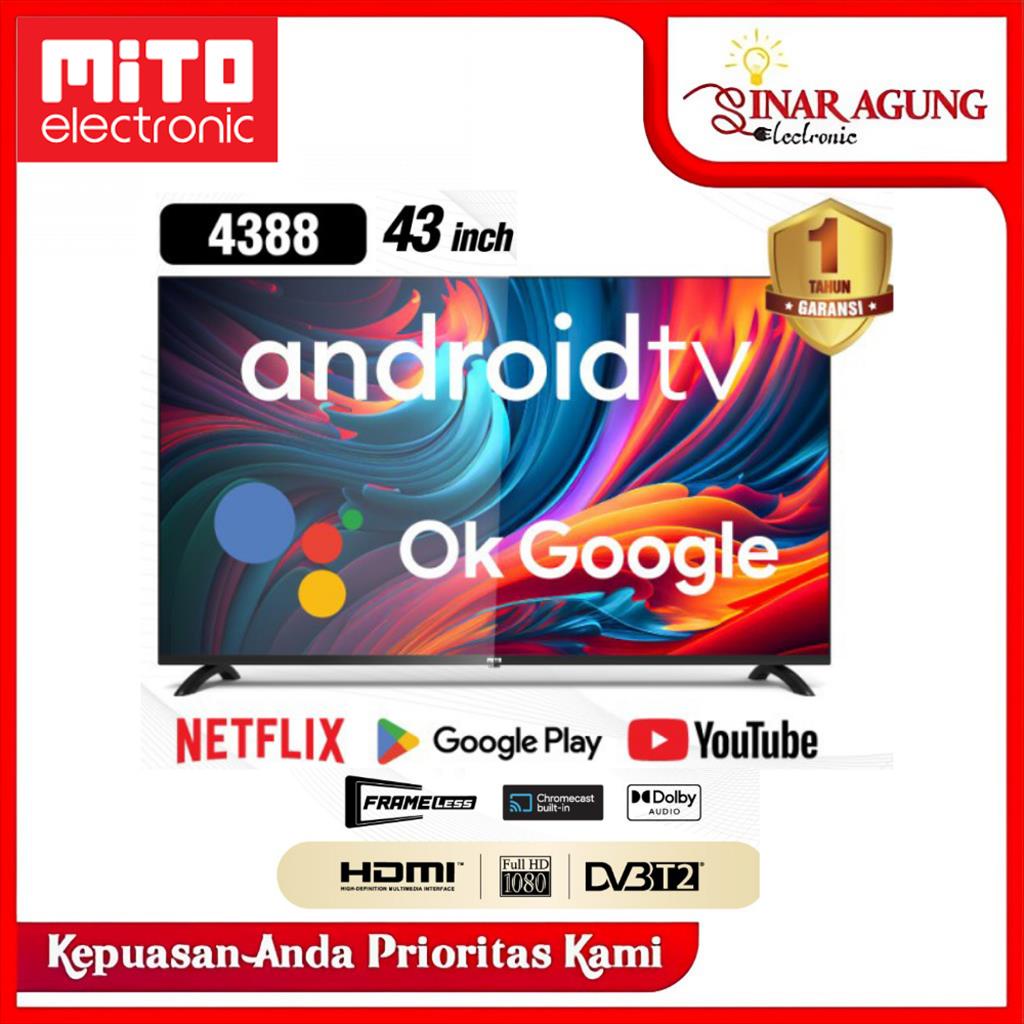 Jual [COD] ANDROID TV / LED TV MITO 4388 FHD (SMART DIGITAL / 43 INCH ...