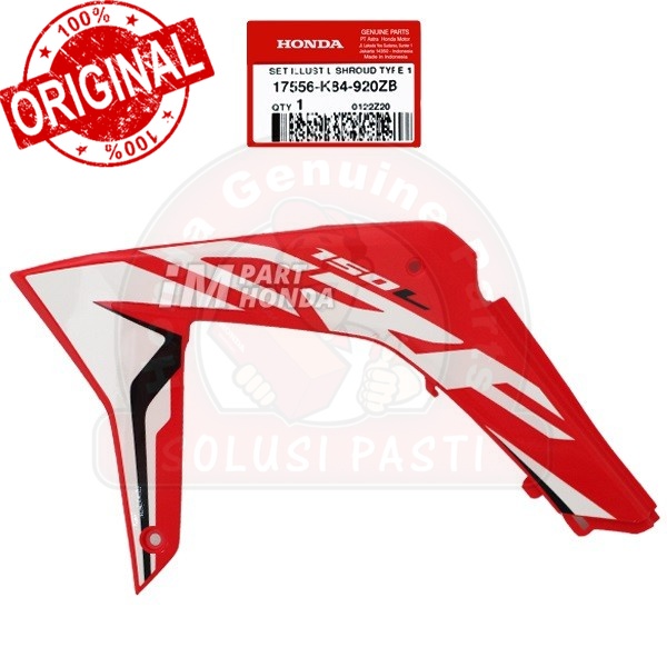 Jual Original !! Shroud Sayap Kupingan Tangki Kiri CRF 150 L Merah Plus ...