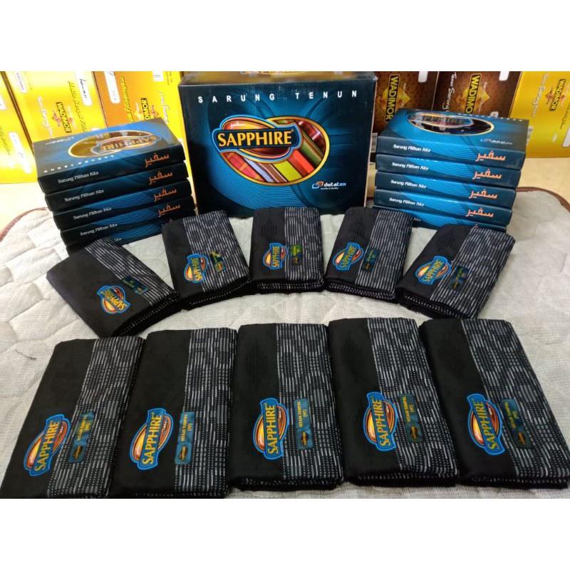 Jual Sarung Sapphire Hitam Polos Tumpal Abu Abu | Shopee Indonesia