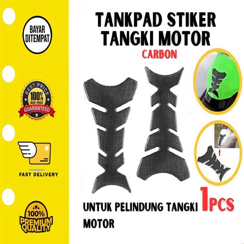 Jual Tank Pad Stiker Tangki Motor Carbon Fiber Black Sticker Tangki ...
