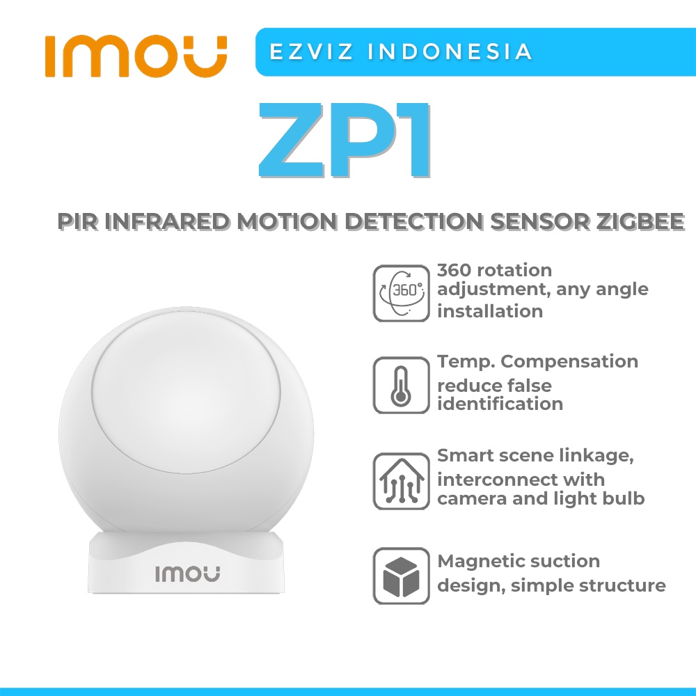 Jual IMOU ZP1 PIR INFRARED MOTION DETECTION SENSOR ZIGBEE GARANSI RESMI ...