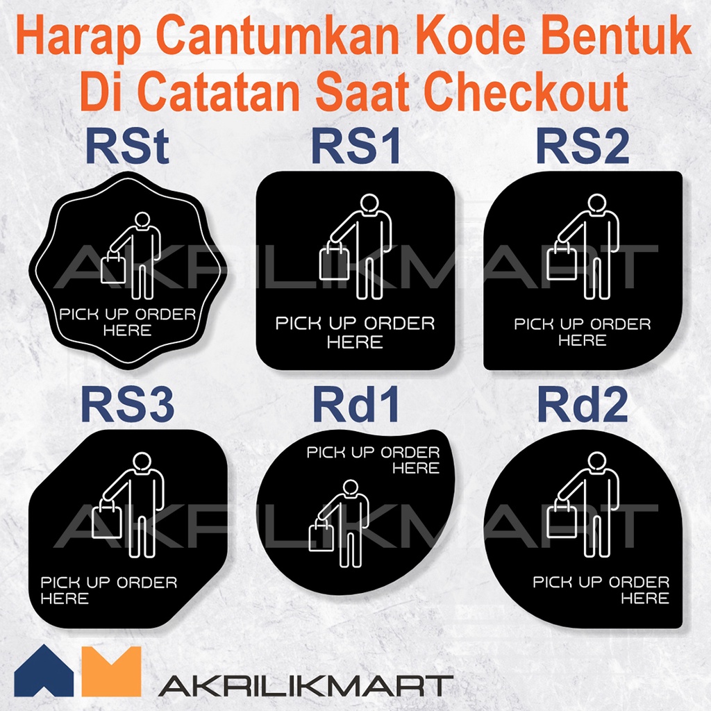 Jual Tulisan Pickup Order Sign Acrylic Tempel Dinding Papan Akrilik ...
