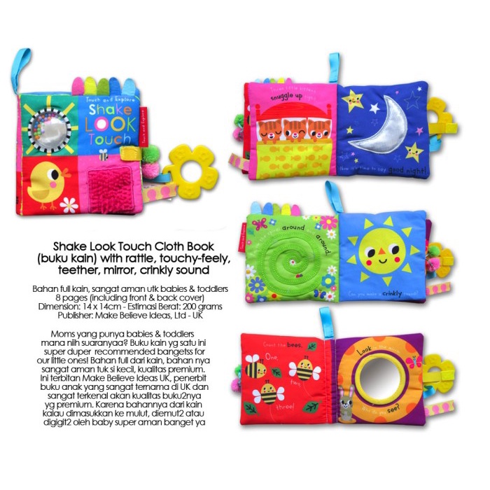 Jual Sensory Cloth Book buku kain buku bayi dan toddler buku sensorik ...