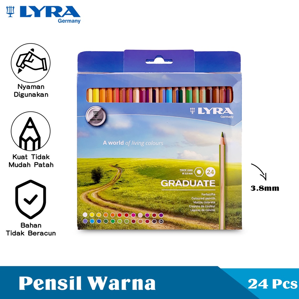 Jual LYRA Graduate Cardboard 3.8mm Pensil Warna Colour Pencil Gambar ...