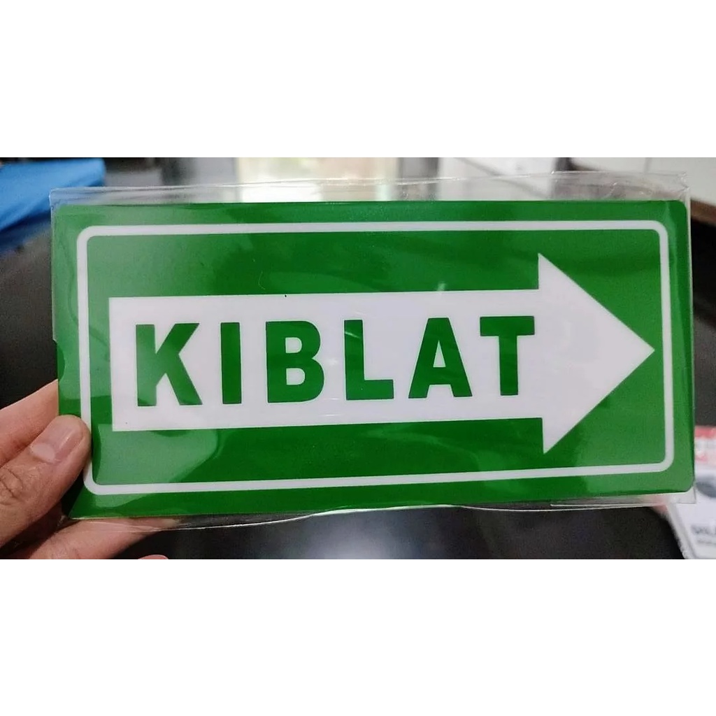 Jual Akrilik Petunjuk Arah Kiblat | Sign Label KIBLAT Tinggal Tempel ...
