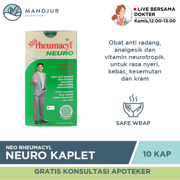 Jual Neo Rheumacyl Neuro 10 Tablet - Vitamin Neurotropik Nyeri Kram dan ...