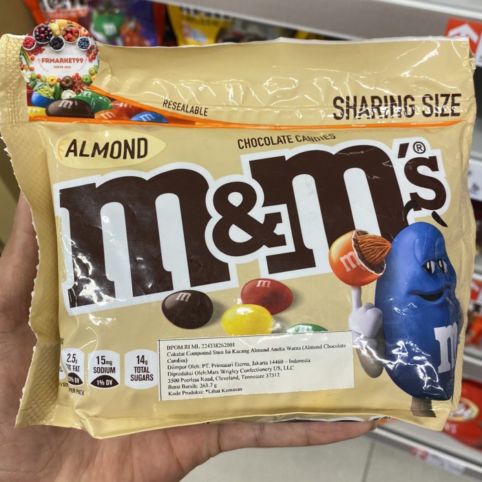 Jual M&Ms Almond Chocolate Candies Coklat Susu Isi Almond Sharing Size ...