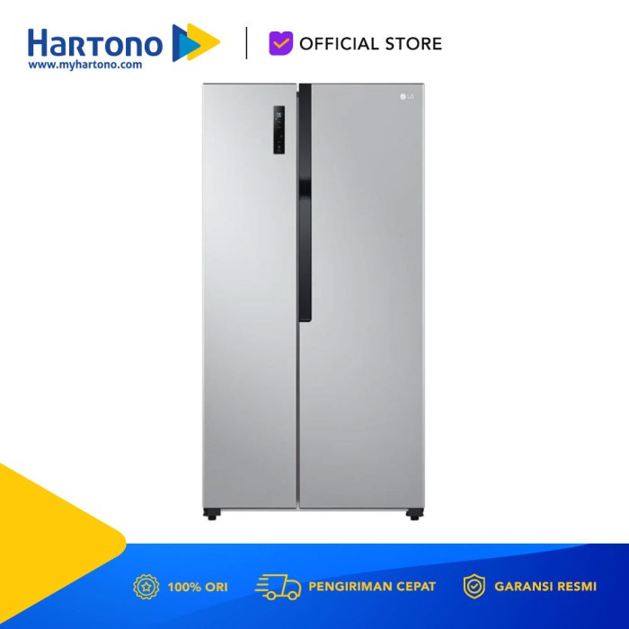 Jual LG Refrigerator Kulkas Side by Side 509L GCFB507PQAM | Shopee Indonesia