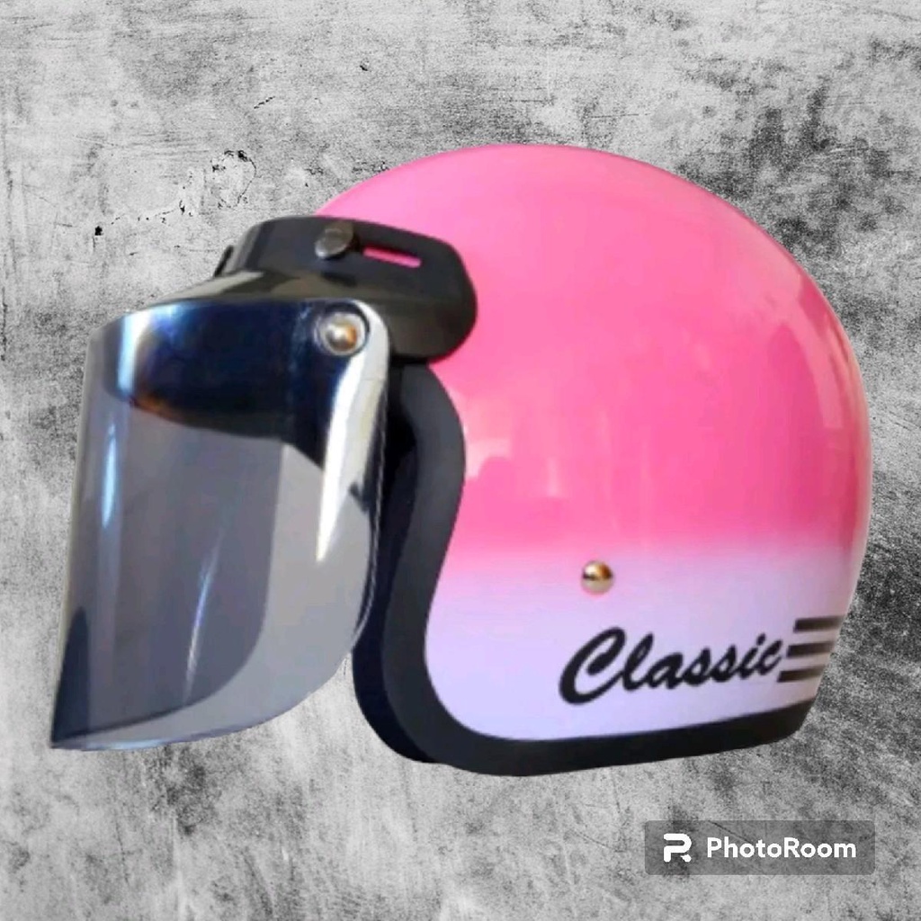 Jual Helm Bogo Dewasa Classic Gradasi Viral Dua Warna pink Glosy ...