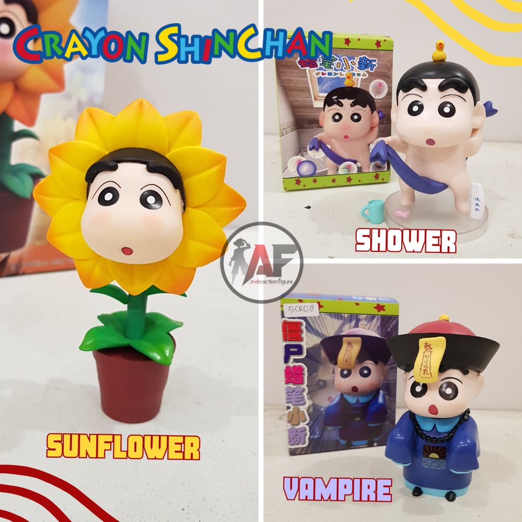 Jual Action Figure Crayon Shinchan Vampire , Shower , Sunflower design ...