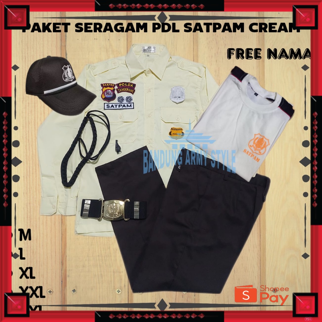 Jual 12.12 SERAGAM SALE / PROMO baju seragam satpam terbaru PDH PDL KREM lengkap terbaru 2023 ...